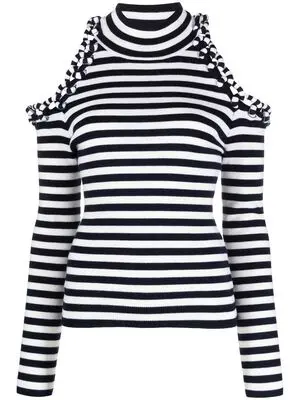 Monse Cold-shoulder Striped Jumper - Blue