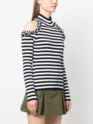 Monse Cold-shoulder Striped Jumper