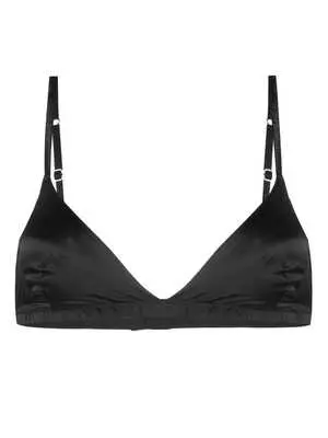 MAISON CLOSE Silk Triangle Cup Bra - Black