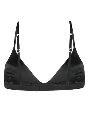 MAISON CLOSE Silk Triangle Cup Bra - Black