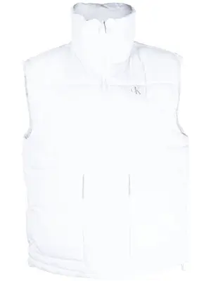 Calvin Klein Logo-print Padded Gilet - White