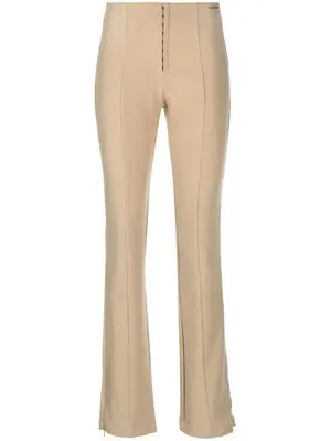 Calvin Klein Slim-cut High-waist Trousers - Neutrals
