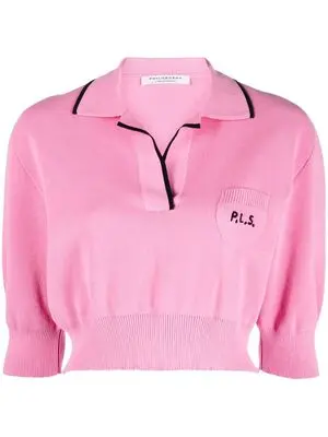 Philosophy Di Lorenzo Serafini Cropped Polo-collar Sweater