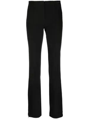 Calvin Klein Embroidered Logo High-waist Trousers - Black