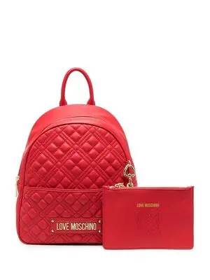 Moschino Quilted Faux-leather Backpack