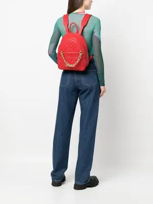 Moschino Quilted Faux-leather Backpack