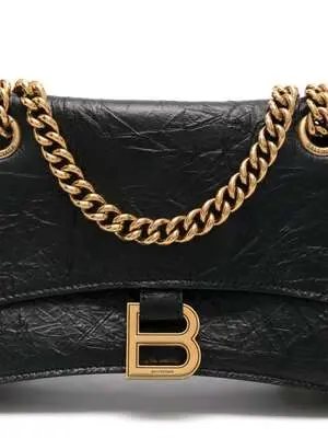 Balenciaga Small Crush Shoulder Bag - Black