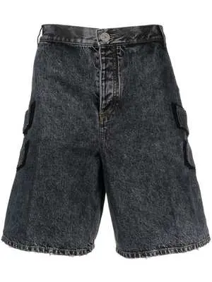 Balmain Acid-wash Denim Shorts