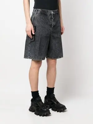Balmain Acid-wash Denim Shorts