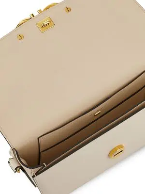 FERRAGAMO Trapezio Leather Shoulder Bag - Neutrals