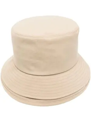 Sacai Layered-brim Wool Bucket Hat - Neutrals