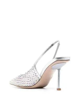 LE SILLA 80mm Gilda Crystal-embellished Pumps - Silver