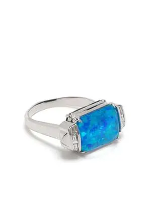 Stephen Webster 18kt White Gold Deco Twister Turquoise And Diamond Ring