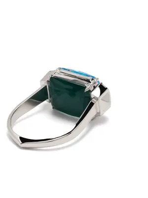 Stephen Webster 18kt White Gold Deco Twister Turquoise And Diamond Ring