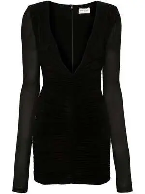 Saint Laurent V Neck Cocktail Dresses