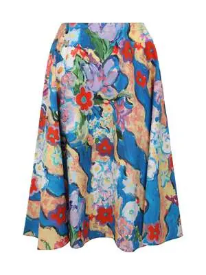 Marni A-line Midi Skirt Cobalt
