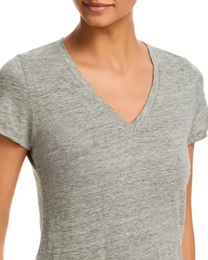 Majestic Filatures Linen Blend V-neck Tee