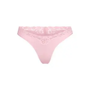 SKIMS Dipped Thong | Black | Large | Fits Everybody Lace Cherry Blossom