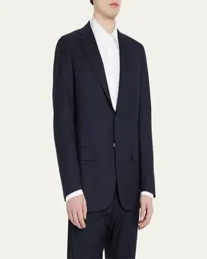 Kiton Solid Cashmere Blazer - Navy