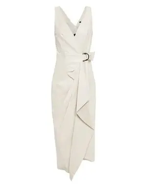 Isabel Marant Midi Leather Wrap Dress - White