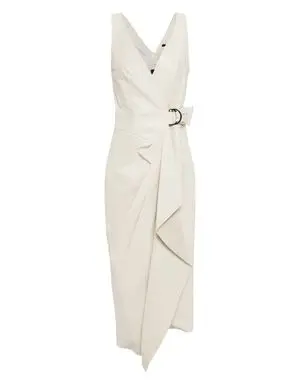 Isabel Marant Midi Leather Wrap Dress - White