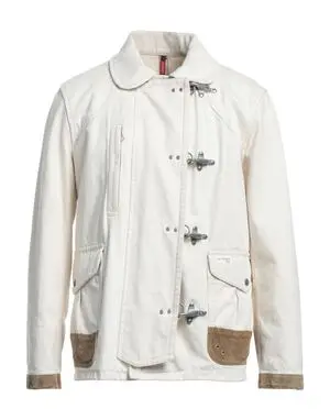 FAY ARCHIVE FAY ARCHIVE Marigold Cotton Jacket With Leather Accents Beige