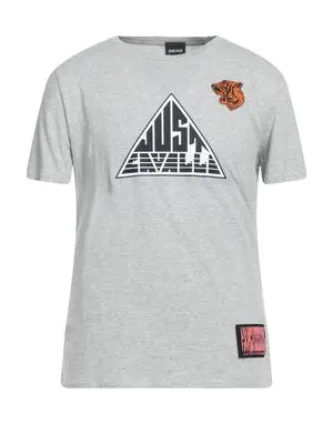 Just Cavalli Man T-shirt White Size S Cotton, Polyester Light Grey