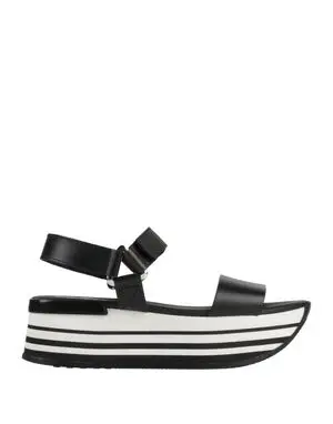 Hogan Leather Flatform Sandals