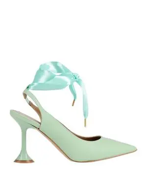 EMANUÉLLE VEE Light Leather Pumps - Green