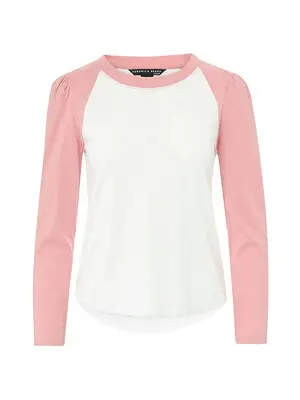 Veronica Beard Women's Mason Baseball T-Shirt - White Black  White Peony