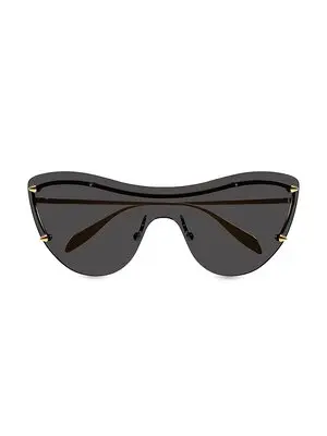 Alexander McQueen 99mm Spike Studs Mask Metal Sunglasses Black