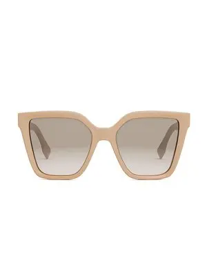 Fendi Lettering 55mm Square Sunglasses Shiny Pink