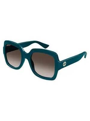 Gucci Minimal 54mm Square Sunglasses Blue