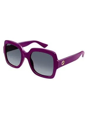 Gucci Minimal 54mm Square Sunglasses Burgundy