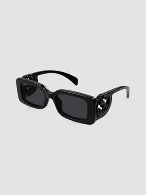 Gucci Chaise Longue 54mm Rectangular Sunglasses - Black