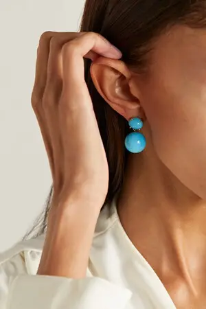 Irene Neuwirth Gumball 18-karat Turquoise Drop Earrings - Blue