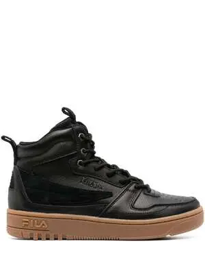 FILA Leather Embossed Logo High-top Sneakers