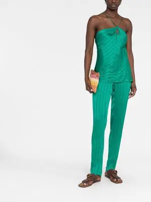 FORTE_FORTE Striped High-waisted Trousers