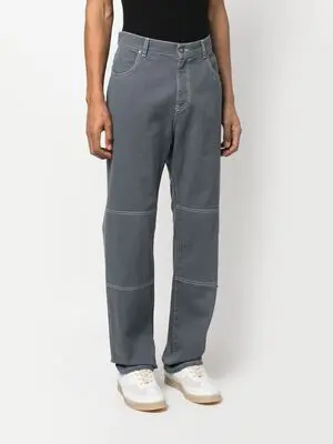 MSGM Logo-print Straight-leg Trousers