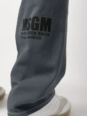 MSGM Logo-print Straight-leg Trousers