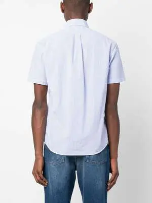 Polo Ralph Lauren Embroidered-logo Candy Stripe Shirt - Blue