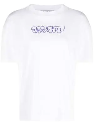 Off-White Sketch Arrow-embroidered Cotton T-shirt