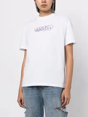 Off-White Sketch Arrow-embroidered Cotton T-shirt