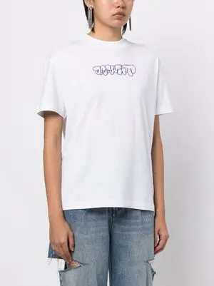 Off-White Sketch Arrow-embroidered Cotton T-shirt