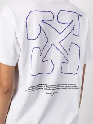 Off-White Sketch Arrow-embroidered Cotton T-shirt