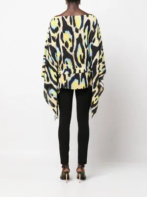 Roberto Cavalli Animal-print Draped Blouse