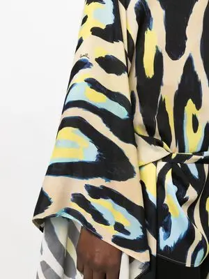 Roberto Cavalli Animal-print Draped Blouse