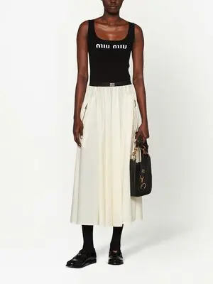 Miu Miu Logo-knit Ribbed Tank Top