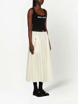 Miu Miu Logo-knit Ribbed Tank Top