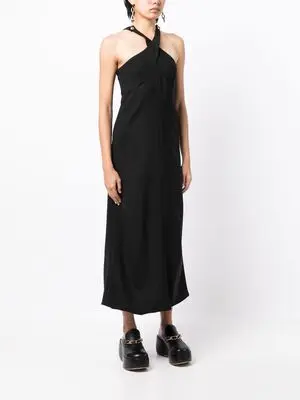 Rosetta Getty Cross-neck Sleeveless Midi Dress